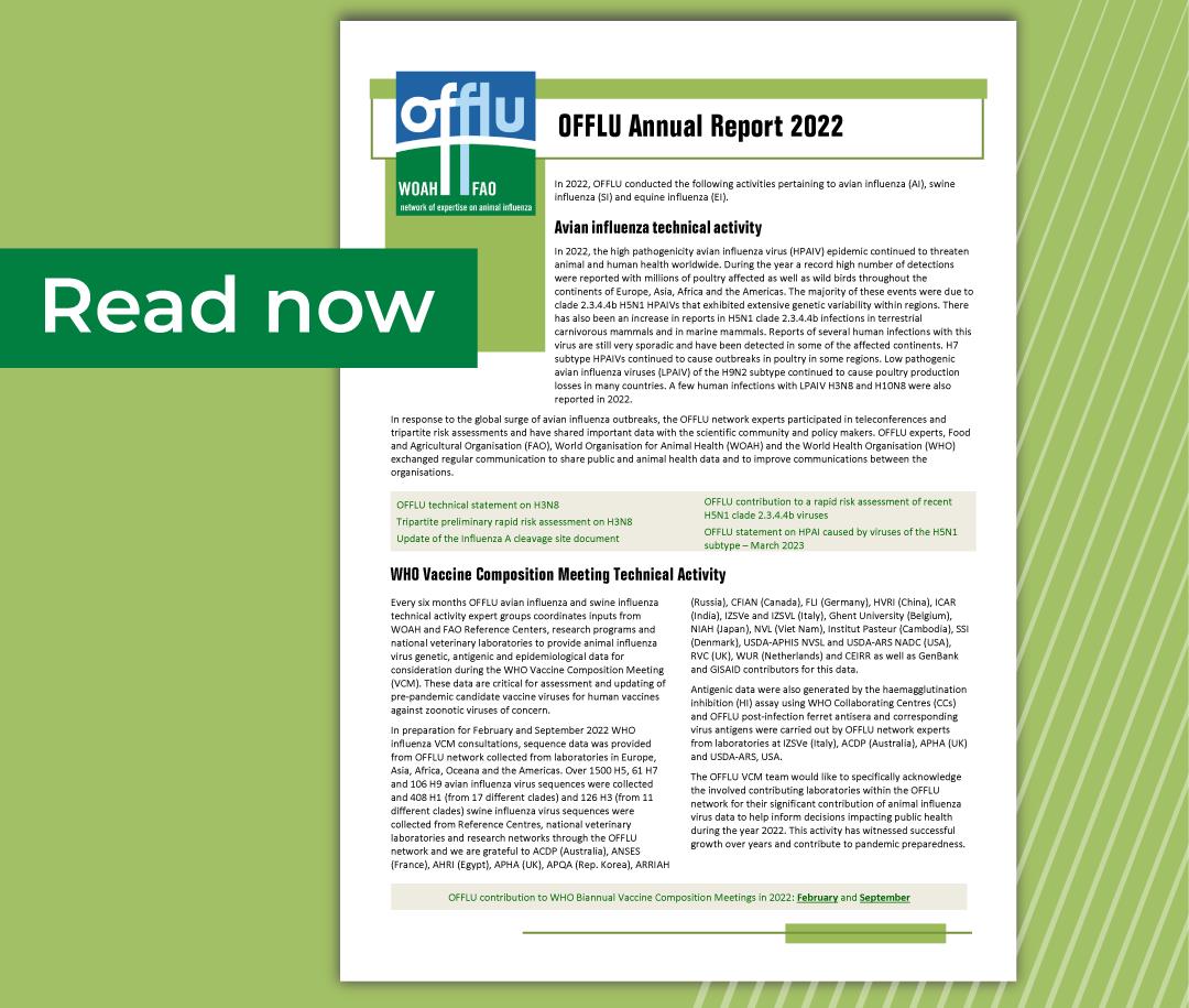 OFFLU's annual report: tackling animal influenza through data sharing
